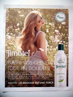 PUBLICITE-ADVERTISING : TIMOTEI Pure 2015 Coiffure,Shampoing | eBay