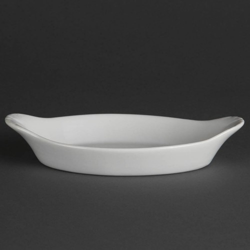 6 x Olympia Whiteware Oval Eared Ovenproof Serving Dishes 204mmx 118mm ...