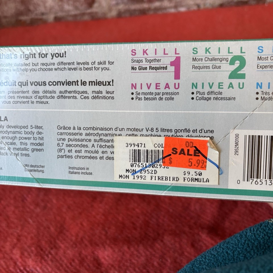 Monogram 1/24 Pontiac 1992 Firebird Formula Model Kit # 2952 Sealed ...