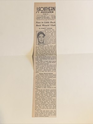 Fred Hatfield Little Rock Travelers 1960 Sporting News Baseball 2X12 ...