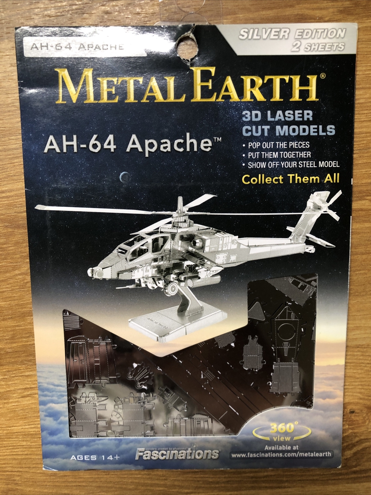 Metal Earth AH-64 Apache Helicopter Steel 3D Model Kit | eBay