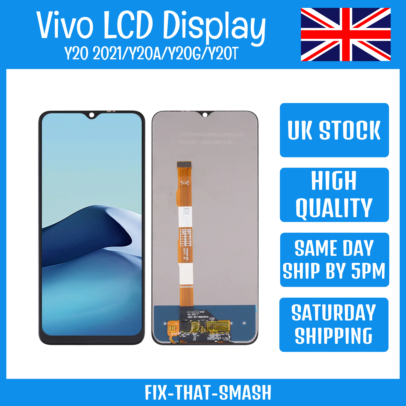 Vivo Y20/Y20A/Y20T/Y20G/Y20i/Y20S LCD Touch Screen Display Digitizer ...