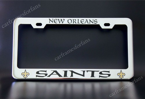 "New Orleans Saints" License Plate Frame, Custom Made of Chrome Plated ...