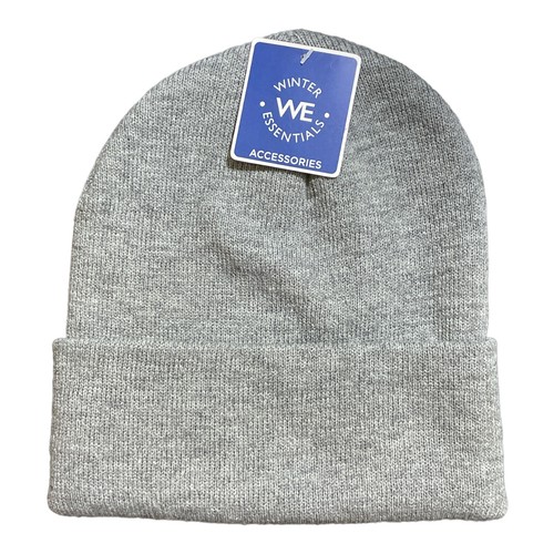 Winter Essentials Unisex Gray Knit Beanie Hat New 47556155426| eBay