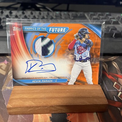 Kevin Parada 2024 Topps Pro Debut Fabrics Of The Future Patch Auto 20/ ...