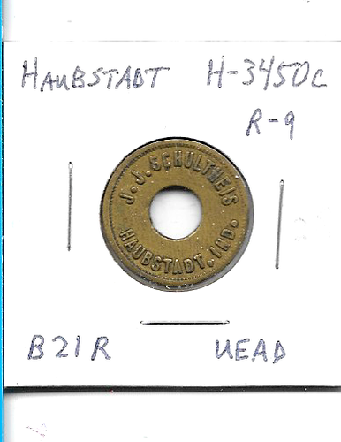 Haubstadt, Indiana Trade Token J.J. SCHULTHEIS 5¢ | eBay