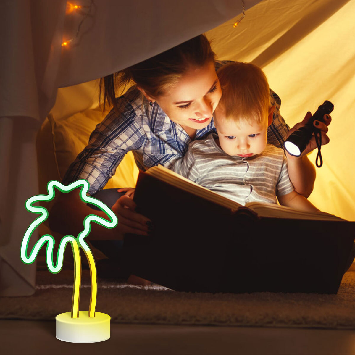 Palm Tree Neon Lights LED Neon Night Coconut Tree Light USB and Battery ...