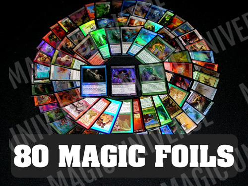 80 ASSORTED FOIL MTG MAGIC: THE GATHERING CARDS With FOIL RARES! ALL ...