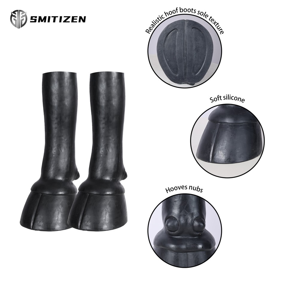 Smitizen Silicone Black Horse Feet Glove Hoof Mask Costumes Fetish ...