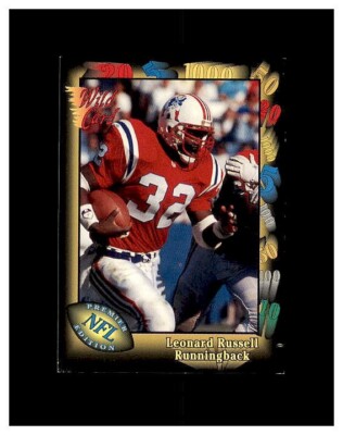 1991 Wild Card #76 Leonard Russell RC New England Patriots | eBay