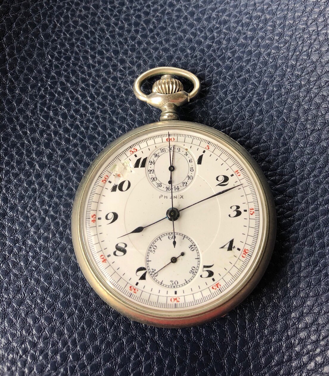 Antique PHENIX CHRONOGRAPH 17j Open Face SIZE 16s SWISS GREAT POCKET ...