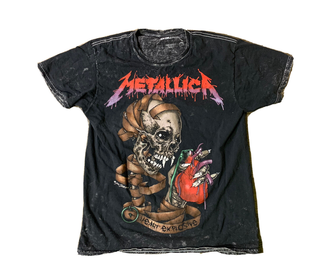 Metallica Pushead Heart Explosive T Shirt Size small - Gem