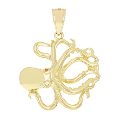 10k Yellow White or Rose Gold Octopus Charm Pendant 1.15" 4 grams | eBay