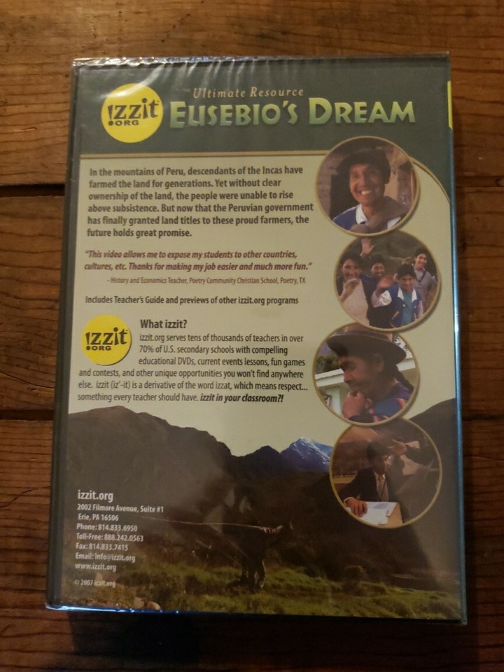 The Ultimate Resource: Eusebio's Dream DVD NEW Izzit Peru Incas ...