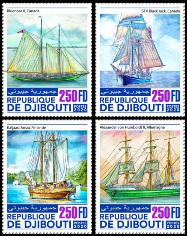 Djibouti - 2020 Tall Ships, Kaljaasi Ansio - Set of 4 Stamps ...