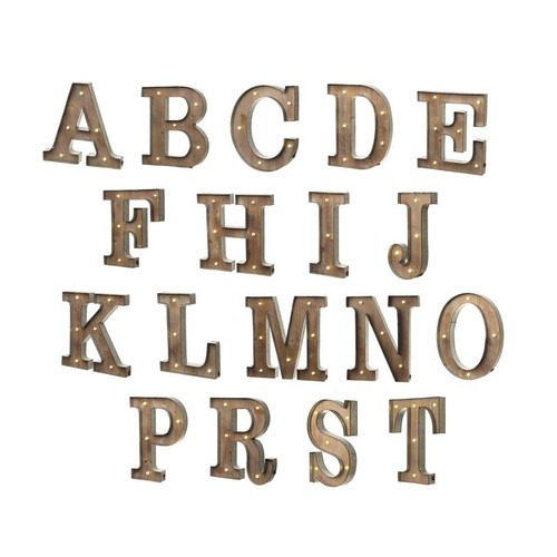 Large LED Light Up Letter Rustic Vintage Shabby Carnival Wood Metal ...