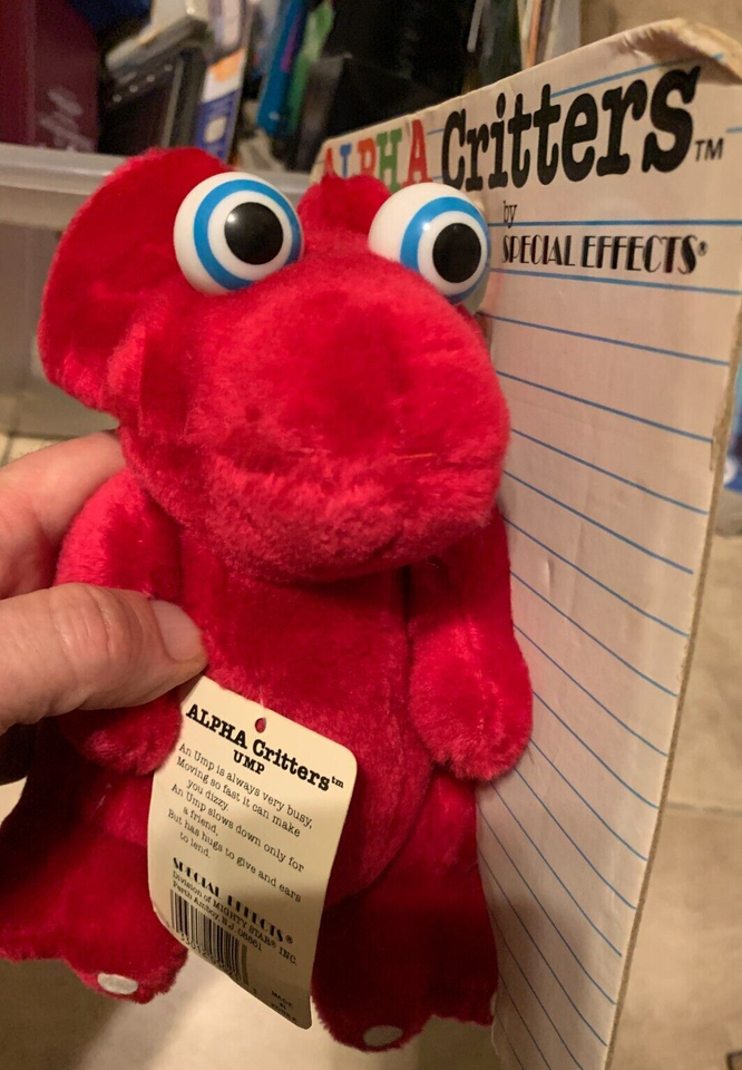 Vintage Alpha Critters Plush Letter U UMP Stuffed Animal 1986 NEW w ...