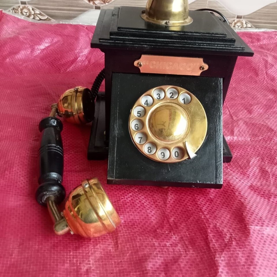 Wooden Telephone French Victorian Style Rotary Dial Desk Chicago ...