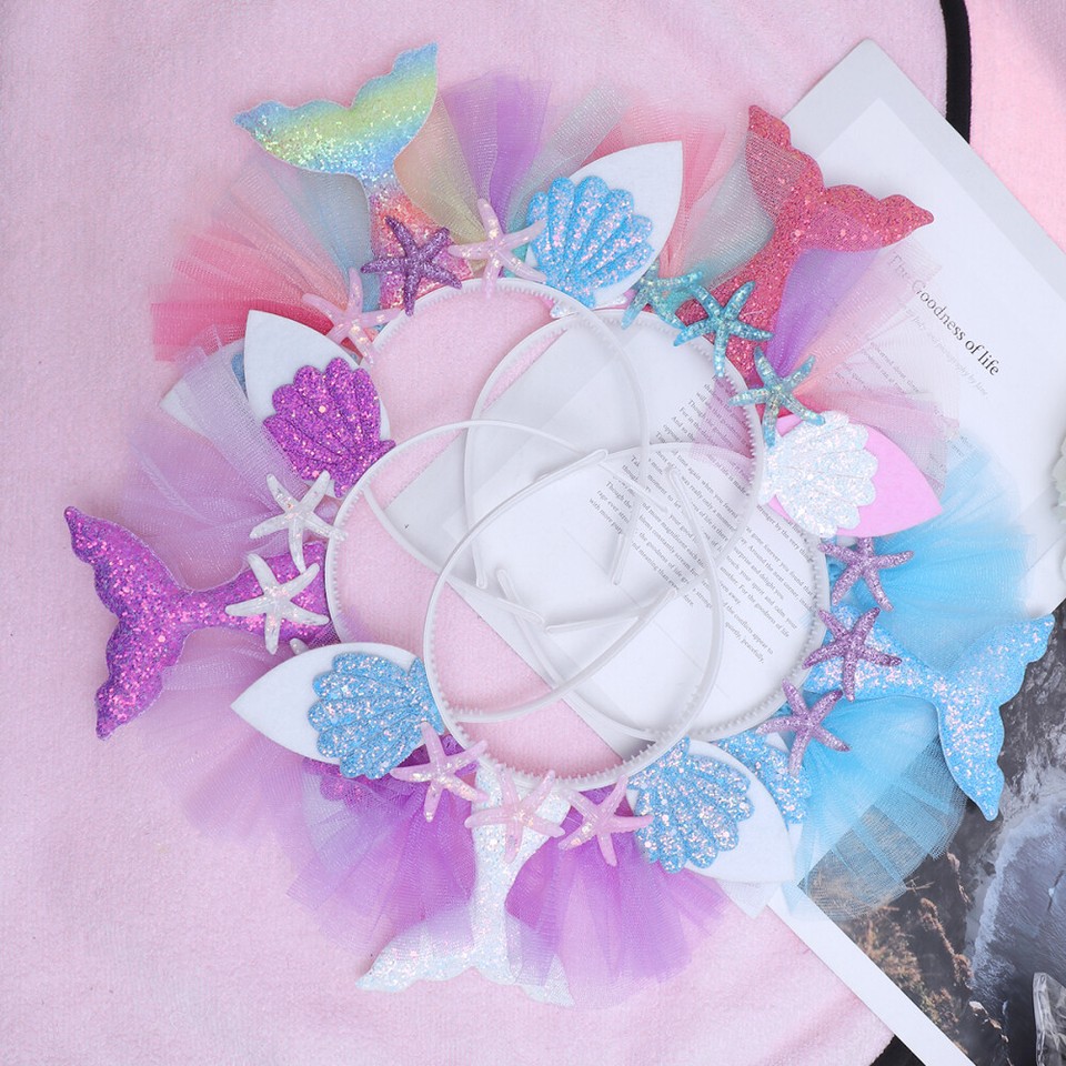 3 Pack Mermaid Headbands Makeup for Kids Tail Hair Hoop Child | eBay