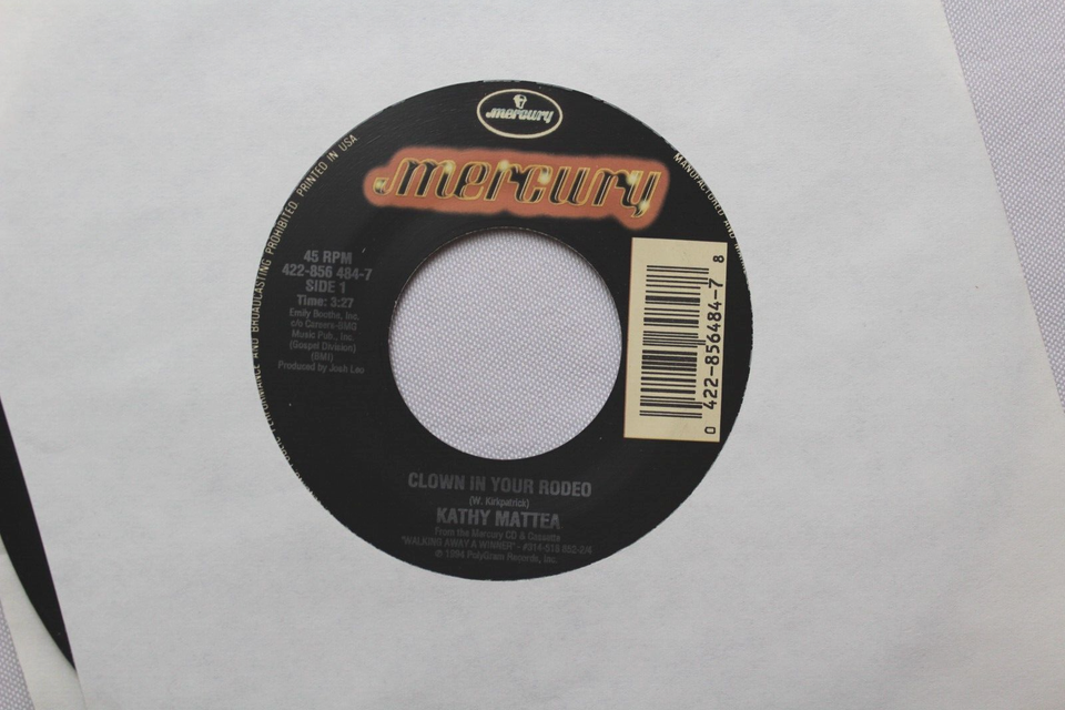 KATHY MATTEA WHO'S GONNA KNOW / CLOWN IN YOUR RODEO 45 7" JUKEBOX ...