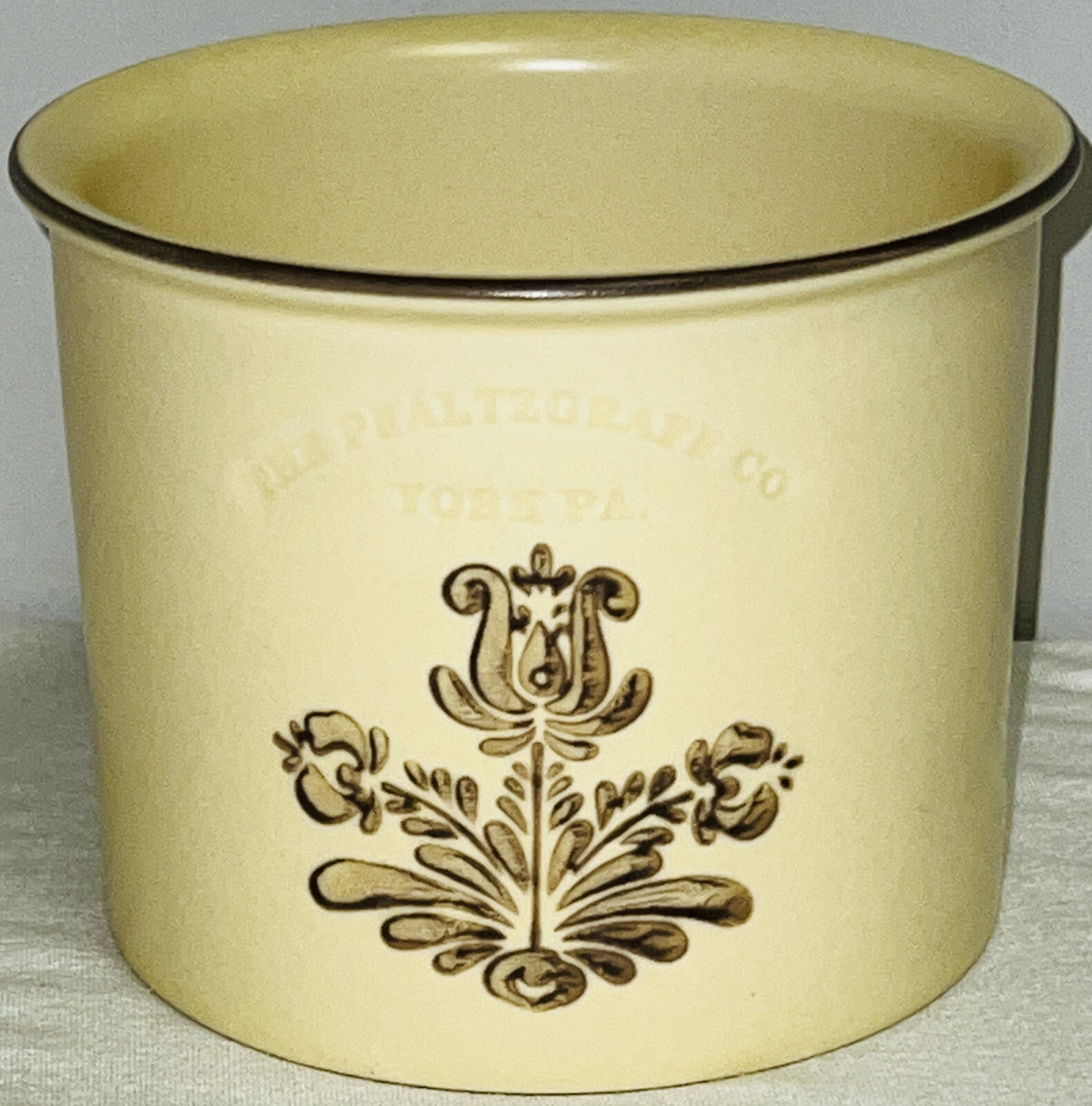 Pfaltzgraff VILLAGE TAN & BROWN 4 1/4" YORK, PA CROCK | eBay