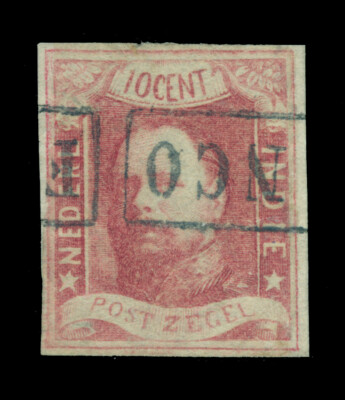 NETHERLANDS INDIES 1864 King William III 10c lake Scott # 1 used ...