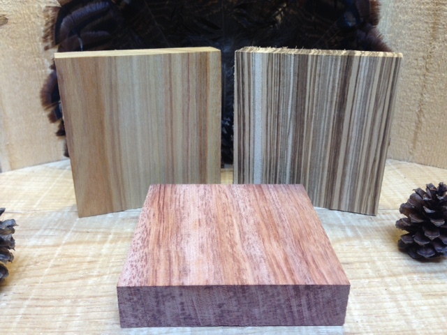 3-Turkey Pot call Turning Blanks Premium Zebrawood-Bubinga-Canary Wood ...