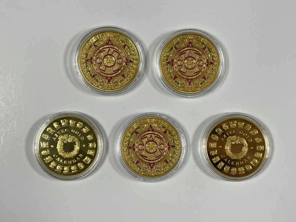 Mayan Calendar Gold Coins Mexico Aztec Maya Gold Coin - 5 Pack | eBay
