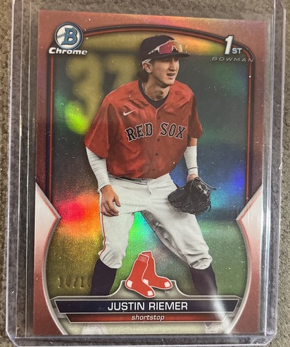 2023 Bowman Chrome Draft 1st JUSTIN RIEMER Rose Gold Refractor 10/10 ...