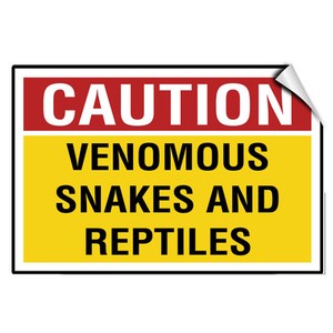 Caution Venomous Snakes And Reptiles Activity LABEL DECAL STICKER | eBay