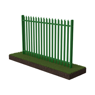 2.4m (H) Steel Palisade Fencing System - Galvanised & PPC Green | eBay UK