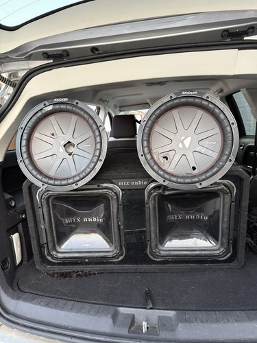 MTX 2x 12” Square Subs in Box + Kicker CompR12 | 3000W Peak Audio Lot ...