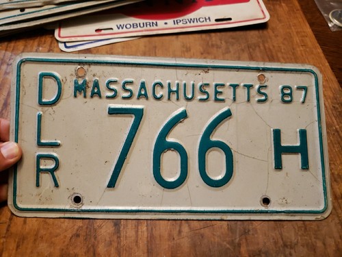 Massachusetts Ma License Plate Car Dealer Tag 1987 DLR 766 H | eBay