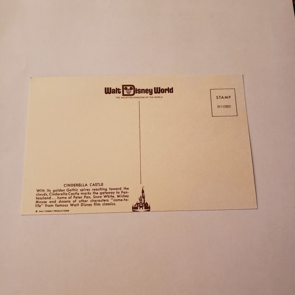 Vintage Cinderella's Castle Walt Disney World Postcard Photo ...
