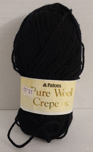 Pure Wool Patons Crepe DK Black (#6517) Yarn Skein | eBay