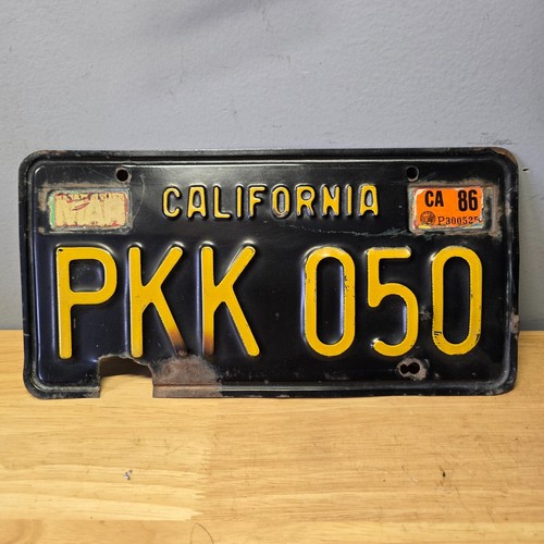 Vintage 1963 California License Plate Black Yellow PKK 050 Car Truck CA ...