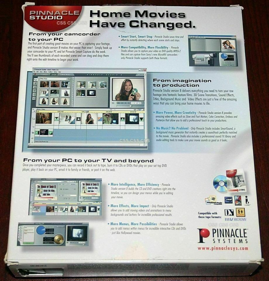 Pinnacle Studio Version 8 Professional Movie Making System Computer ...