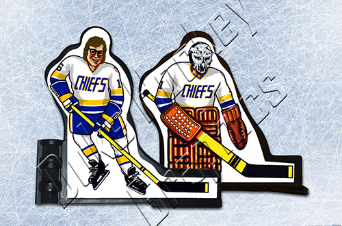 Slap Shot Charlestown Chiefs white PEEL-OFF vinyl decals Coleco ...