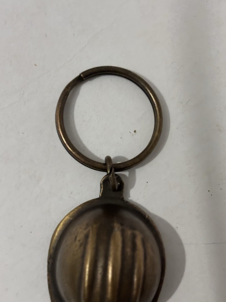 Vintage Hess gas station advertising keychain Brass Construction Helmet ...