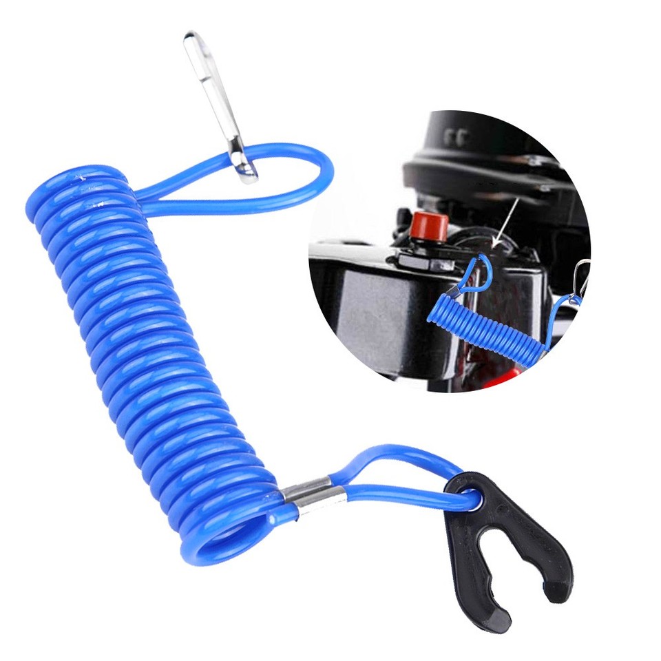 ༝2Pcs Outboard Engine Ignition Emergency Kill Stop Switch Safety Tether ...