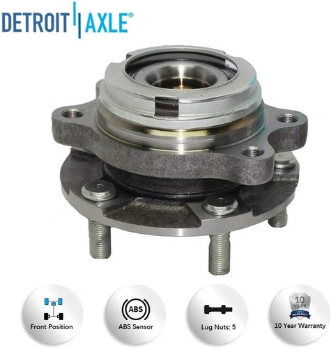 Detroit Axle Front Disc Brake Rotors Ceramic Pad + Wheel Hub for 2.5L ...