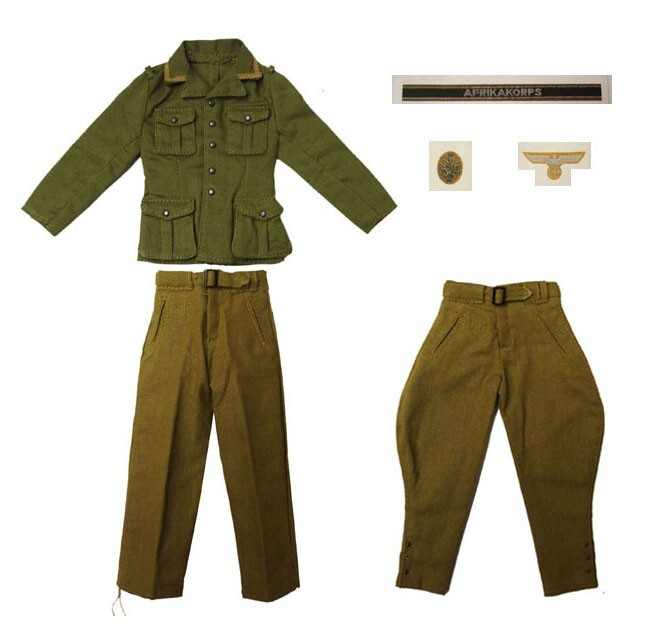 [A200A683A684]1:6 German WWII DAK Afrika Uniform w/Patches | eBay