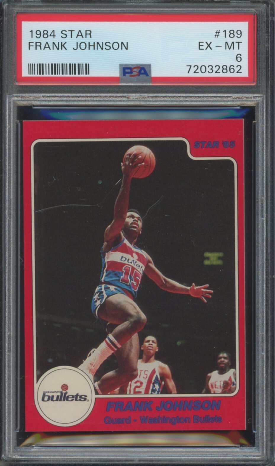 1984 Star Basketball # 189 Frank Johnson PSA 6 EX-MT Washington Bullets ...
