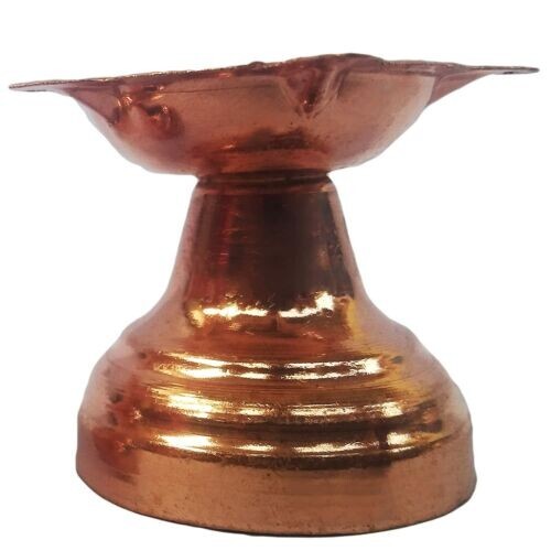Copper Diya /Lamp 5 CM Height for Home Temple Office Hindu Festival ...