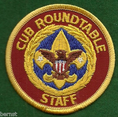 VINTAGE BOY SCOUT ADULT POSITION PATCH -CUB ROUNDTABLE STAFF - PLASTIC ...