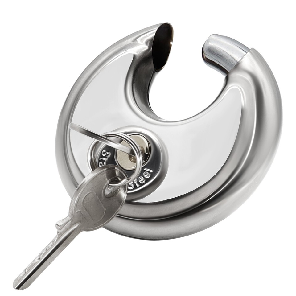 70mm 2x Stainless Steel Disc Shackle Padlock Heavy Duty Security Keyed ...