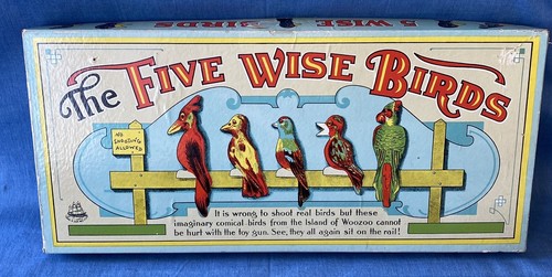 Vtg The Five Wise Birds Game Parker Brothers Target Shooting No Feet ...
