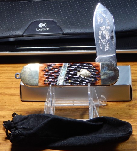 ELEPHANT TOE SUNFISH ON SIDE FOLDING KNIFE 4 1/4" CLOSED 6 7/8" OPENED ...