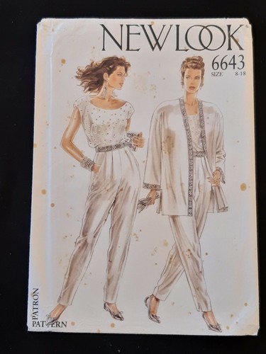 NEW LOOK PATTERN - 6643 LADIES JACKET EXT SHOULDERS TOP PANTS PLEATS 8 ...