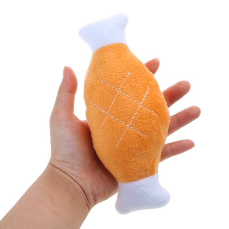 Pet Dog Chew Toy Pet Plush Chicken Leg Toy Teeth Clean Puppy Squeak ...